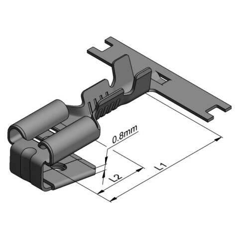 Terminale a crimpare, connessione rapida 6,3 x 0.8 mm - Stocko